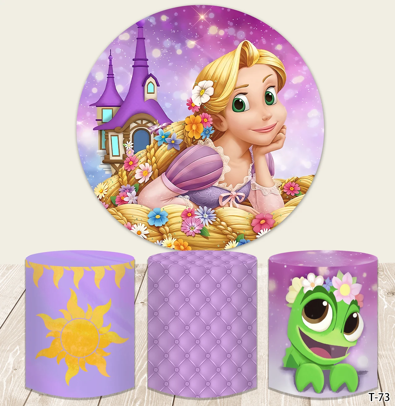 Tangled-Rapunzel-Princess-Circle-Backdrop-Girl-Happy-Birthday-Party ...