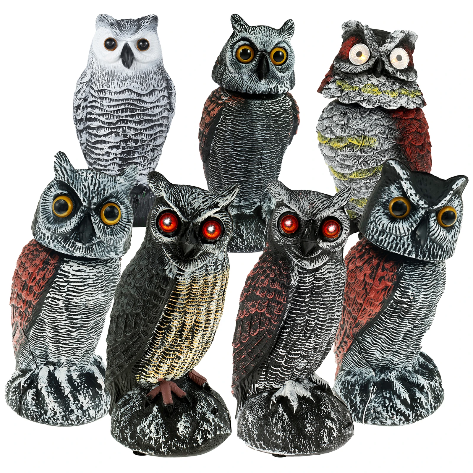 Owl-Bird-Repellent-360-Rotating-Head-Realistic-Owl-Statue-Scarecrow ...