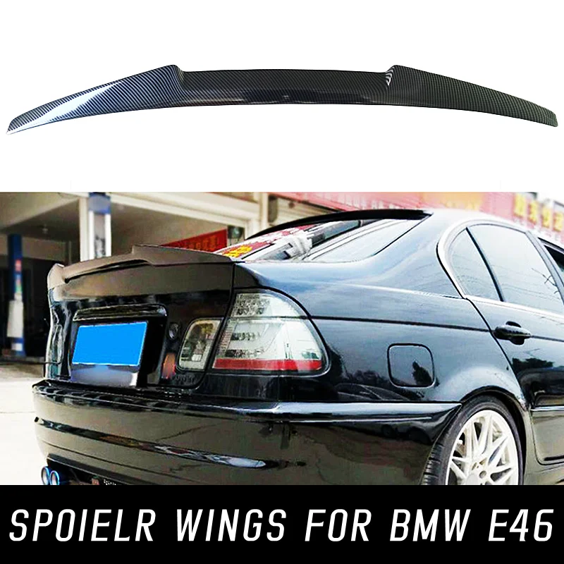 For-1999-2005-BMW-3-Series-E46-M3-M4-Style-Glossy-Black-Carbon-Rear ...