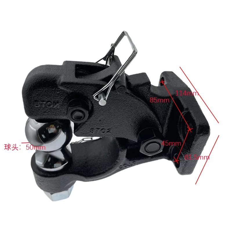 8-Ton-Bolt-on-Pintle-Hook-Hitch-Ball-Mount-with-2-inch-Trailer-Ball ...