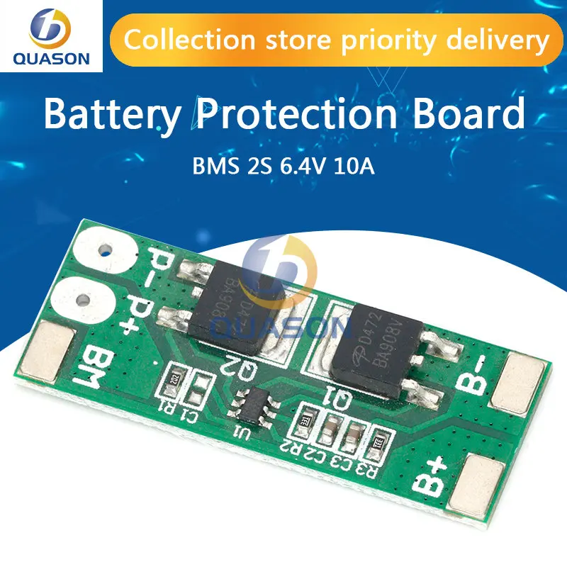 BMS 2S 6.4V 10A Lifepo4 Battery Protection Board Charging PCB PCM Short ...