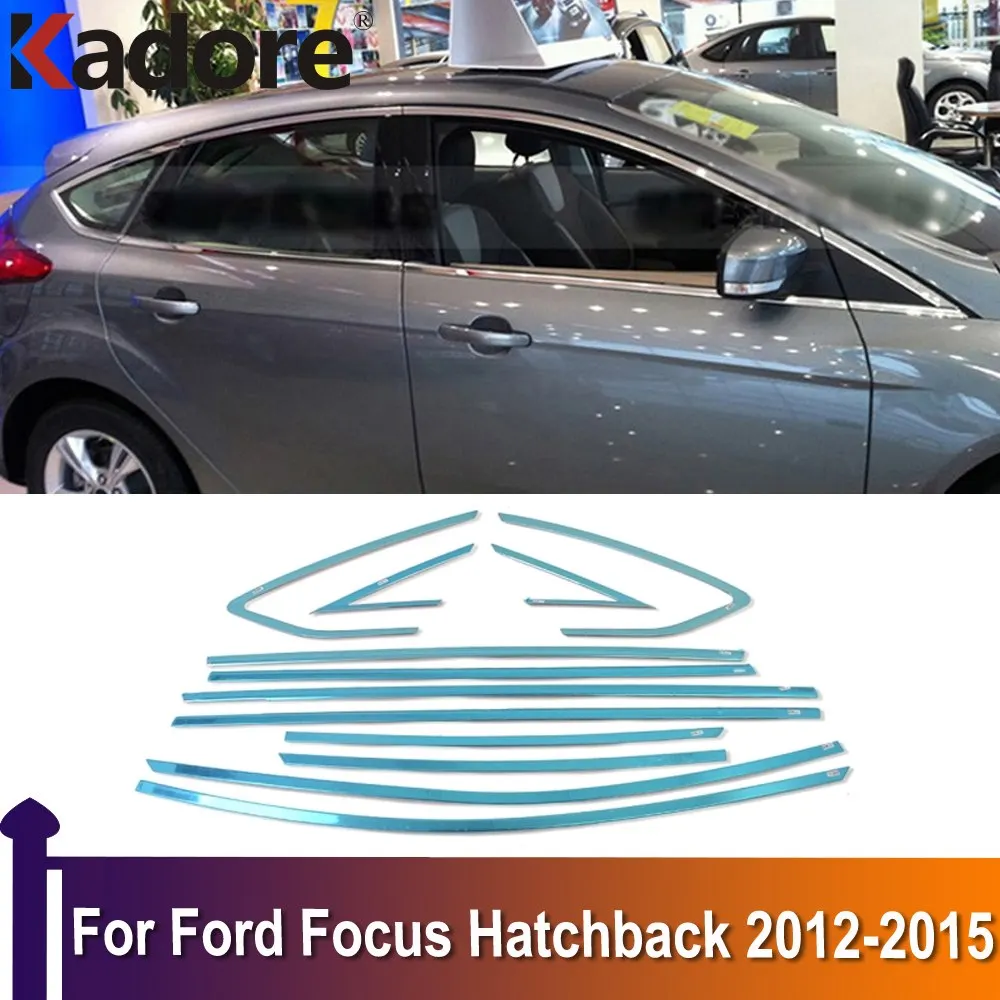 For Ford Focus Hatchback 2012 2013 2014 2015 Window Sill Moulding Trim ...