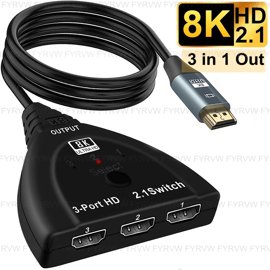 Divisor-Compatible-con-HDMI-8K-HDTV-Switch-3-en-1-out-3Port-HDTV-Switch ...
