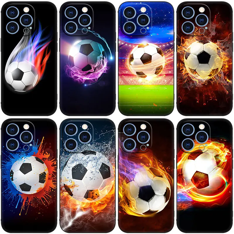 Football Soccer Ball Phone Case For Apple iPhone 14 13 12 Mini 11 Pro ...
