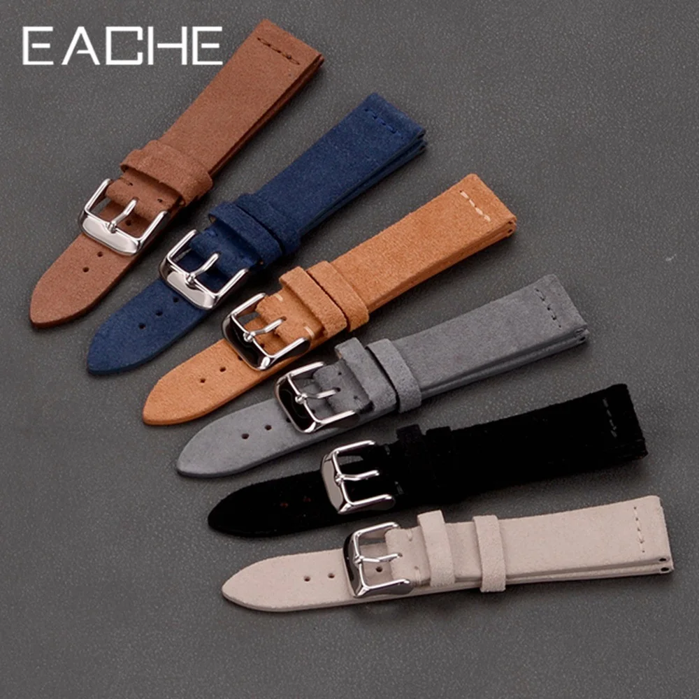 Eache-Suede-Horloge-Band-20Mm-Hoge-Kwaliteit-Lederen-Horlogeband-Beige ...