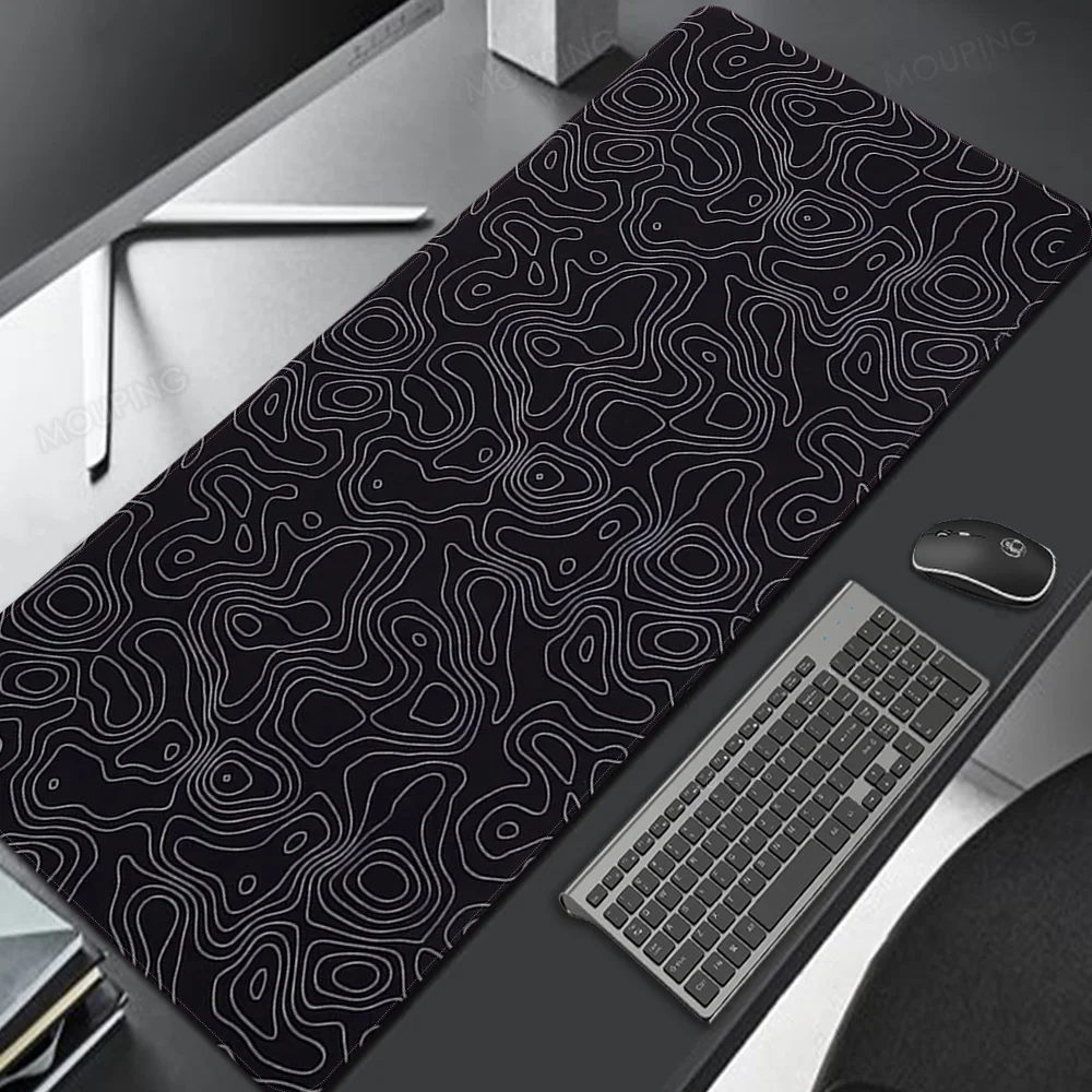 Black-Deskmat-Topograph-Gaming-Mouse-Pad-Large-Laptop-Office-Carpet-Xxl ...