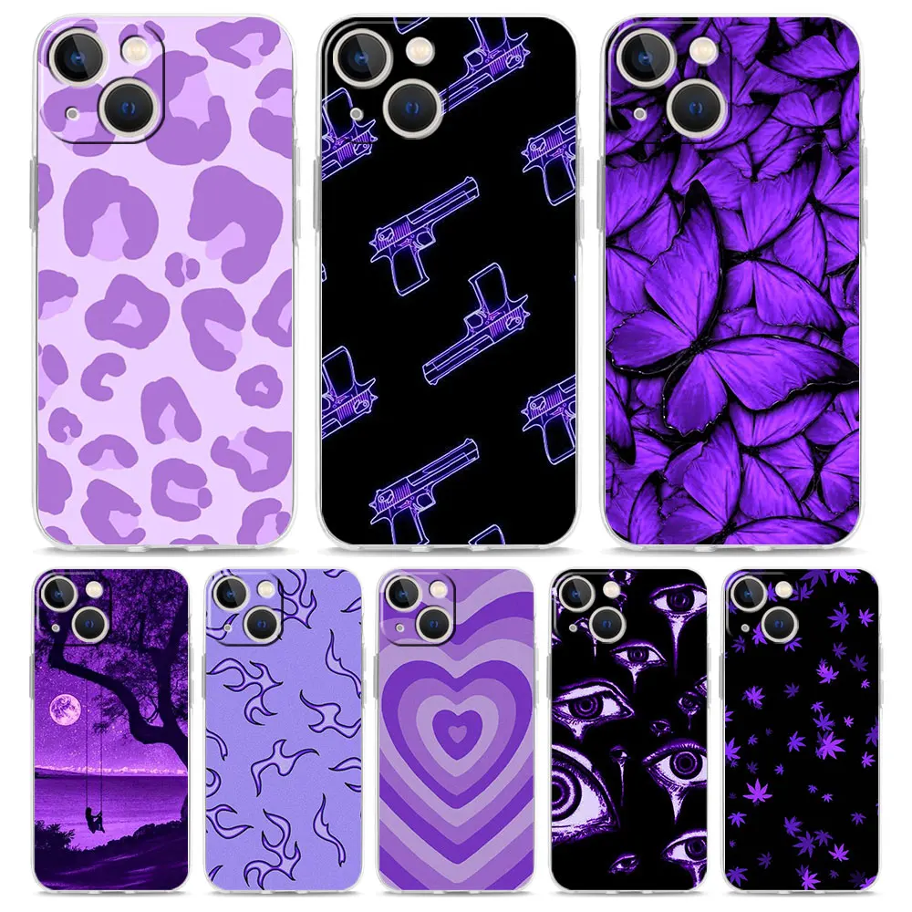 infinity on Purple Transparent Phone Case For iPhone 15 16 14 13 12 11 ...