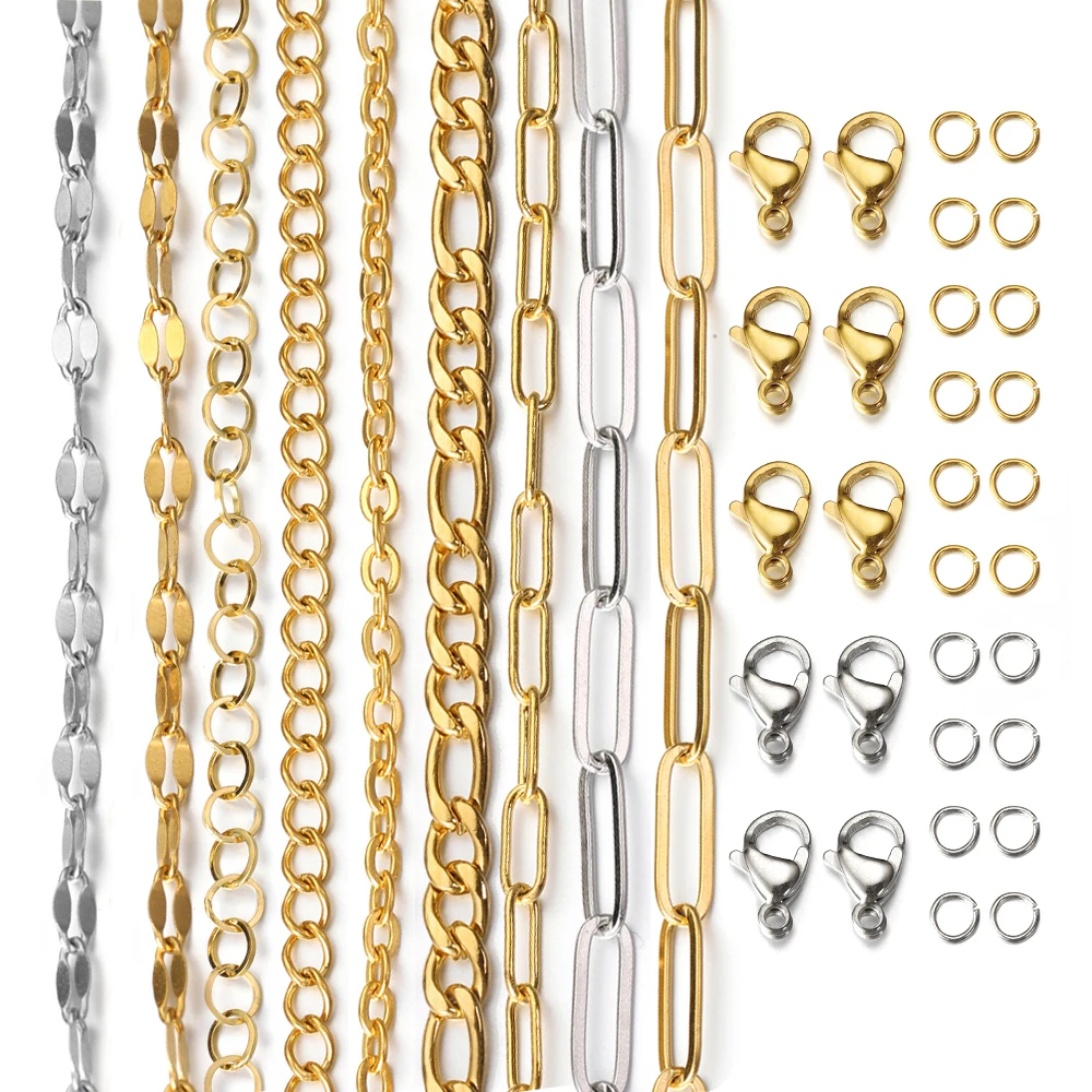 2Meters-1Meter-Stainless-Steel-Chain-Lobster-Clasps-Jump-Rings ...