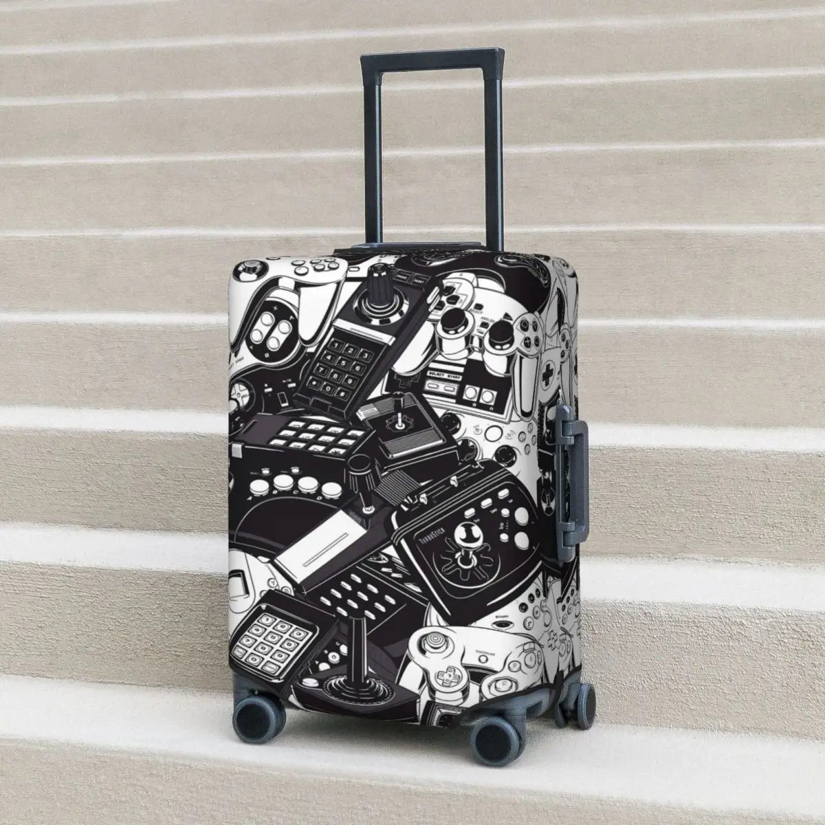 Controller-Collage-Suitcase-Cover-Funny-Weapon-Gamer-Travel-Protector ...