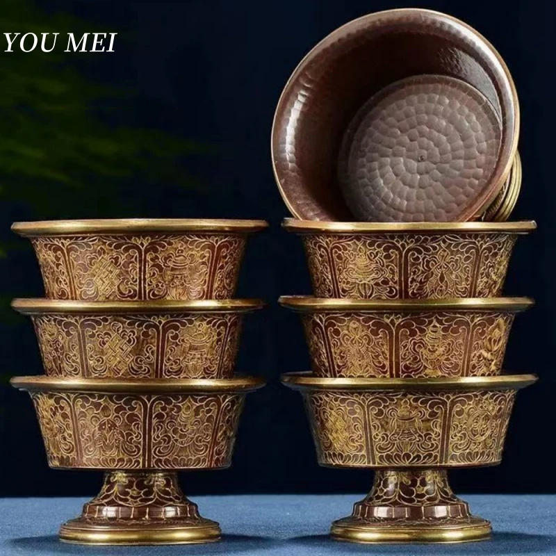 Nepal Altars Bowl,Engraving Eight Auspicious Texture Buddhism Hall ...