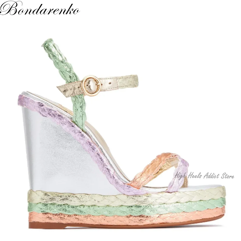 Metallic-Leather-Rainbow-Espadrille-Wedges-Sandals-Women-Summer ...