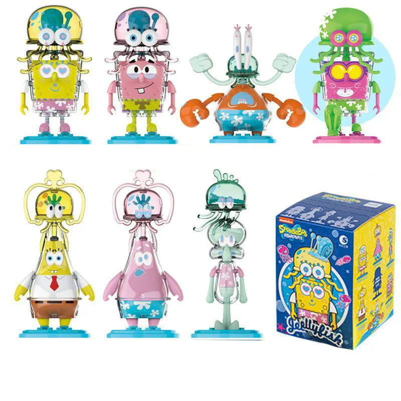 SpongeBob-Jellyfish-Series-Character-Cartoon-Blind-Box-Toy-Block-Splice ...