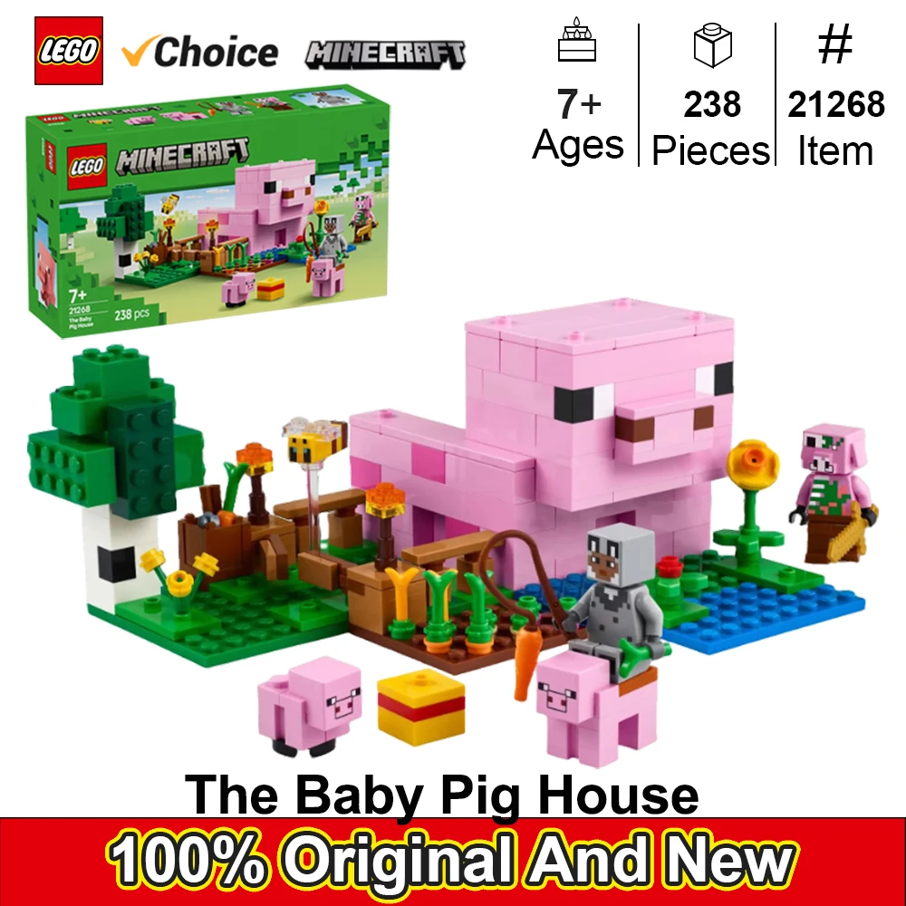 LEGO 21268 The Baby Pig House is the ideal toy for Minecraft® players ...
