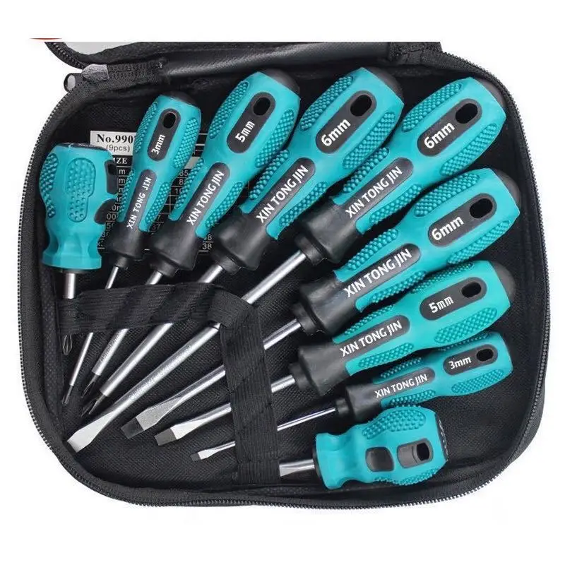 9Pcs Magnetic Screwdriver Set Cross Slotted Home Hand Repair Tools