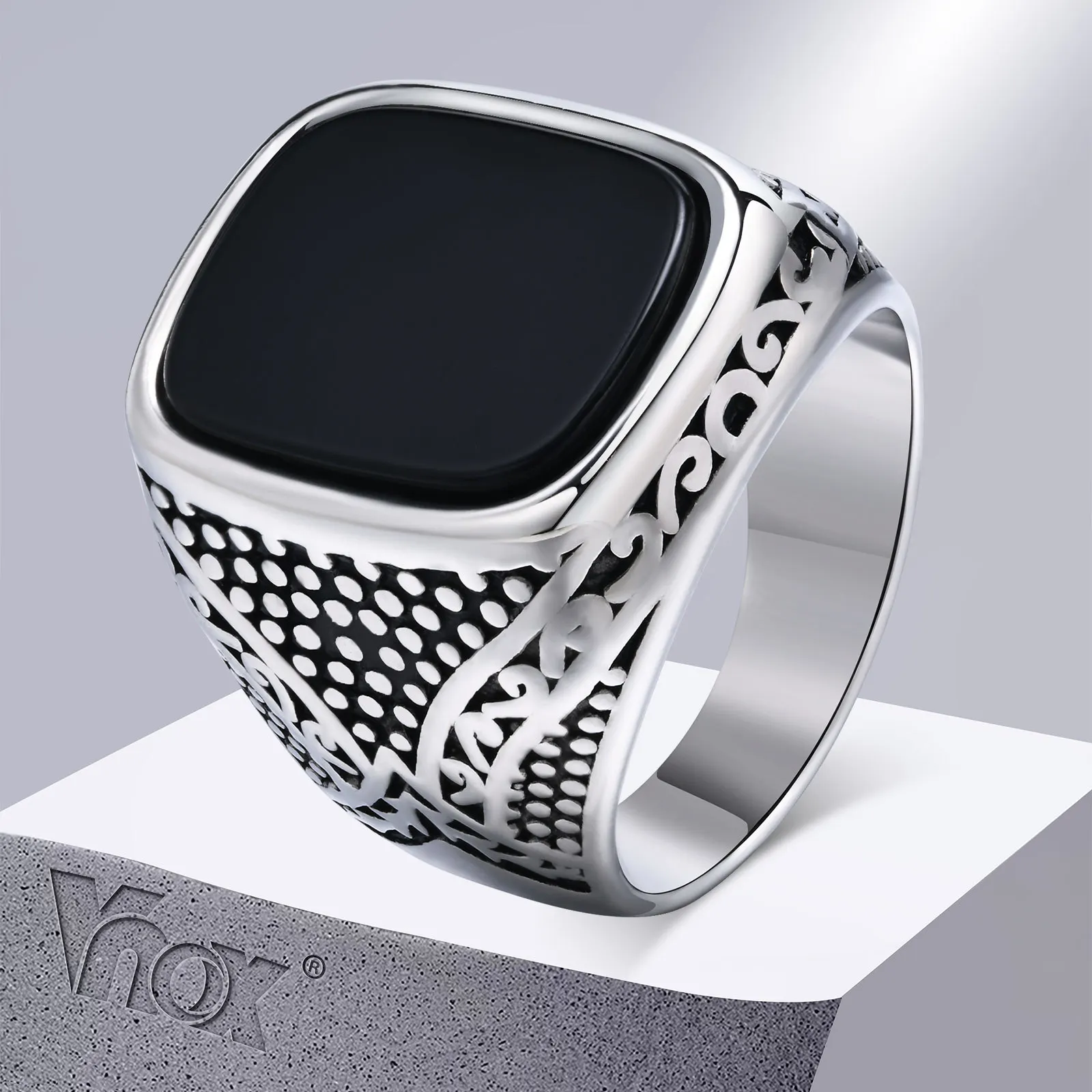 Vnox-Rock-Punk-Onyx-Stone-Rings-for-Men-Stylish-Solid-Stainless-Steel ...