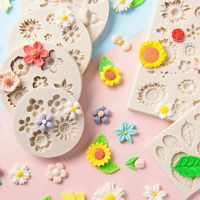 Silicone Mold Cookie Cutter Flowers Heart Numbers 3D Baking Molds ...