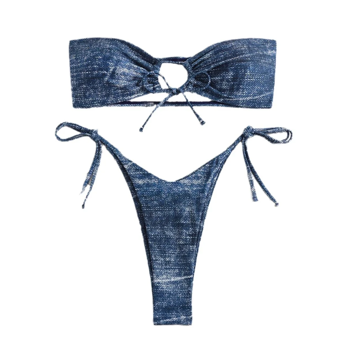 Women-s-Sexy-StraplessBikini-Sets-Fashion-Jeans-Pattern-Swimsuit-Woman ...