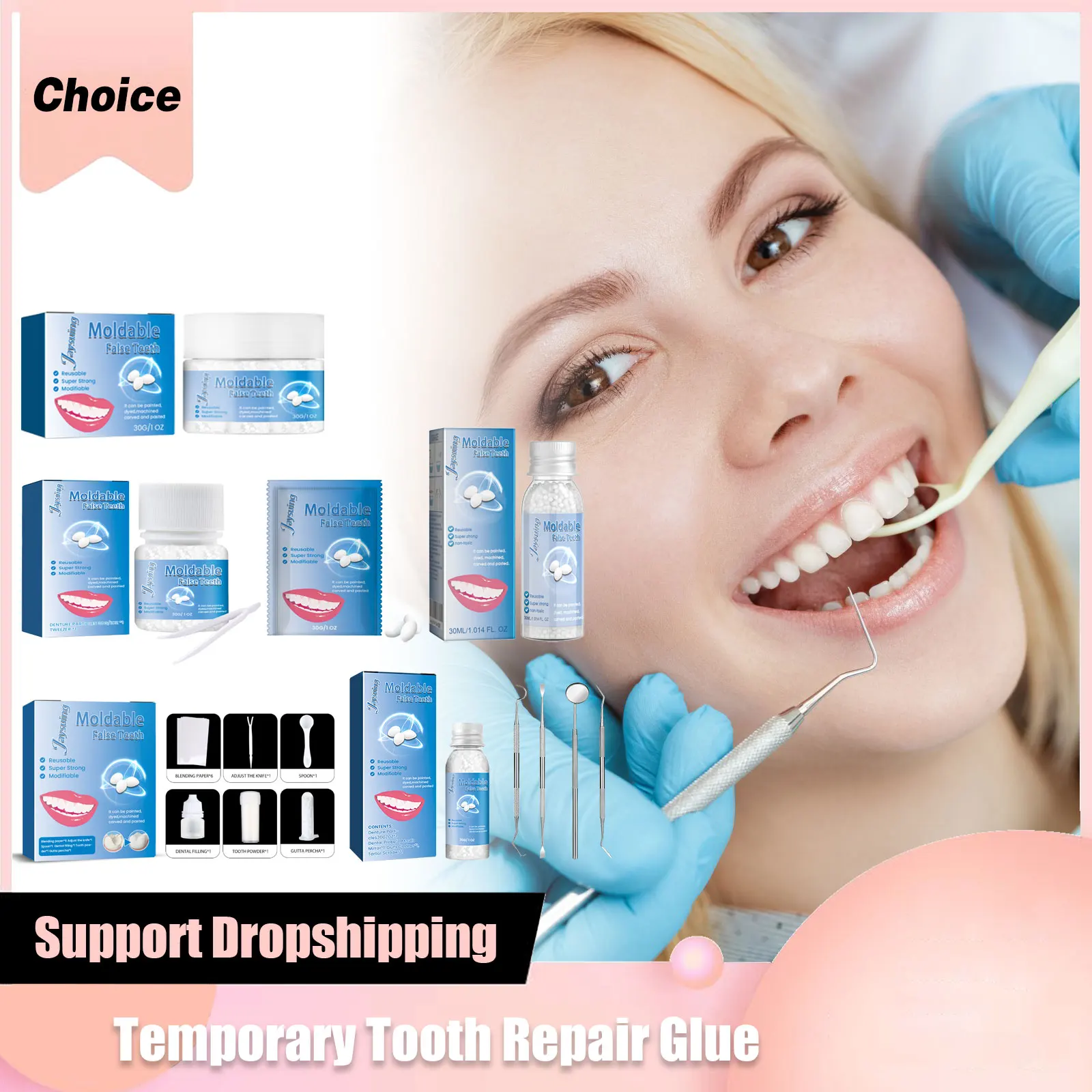 Temporary Tooth Repair Kit False Teeth Solid Glue Teeth Gap Missing ...