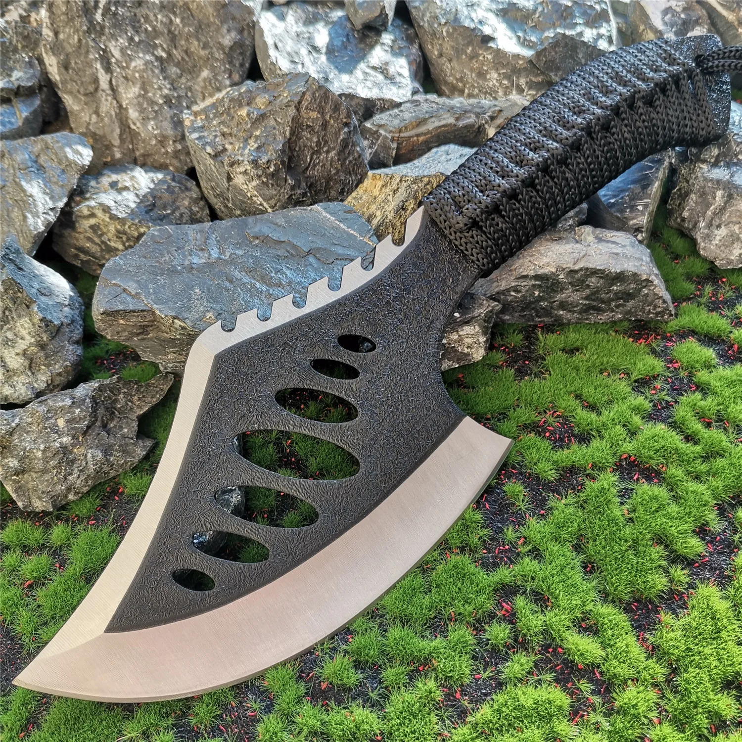 Portable-Tomahawk-Outdoor-Jungle-Camping-Tool-Nylon-Cord-Binding-Handle ...