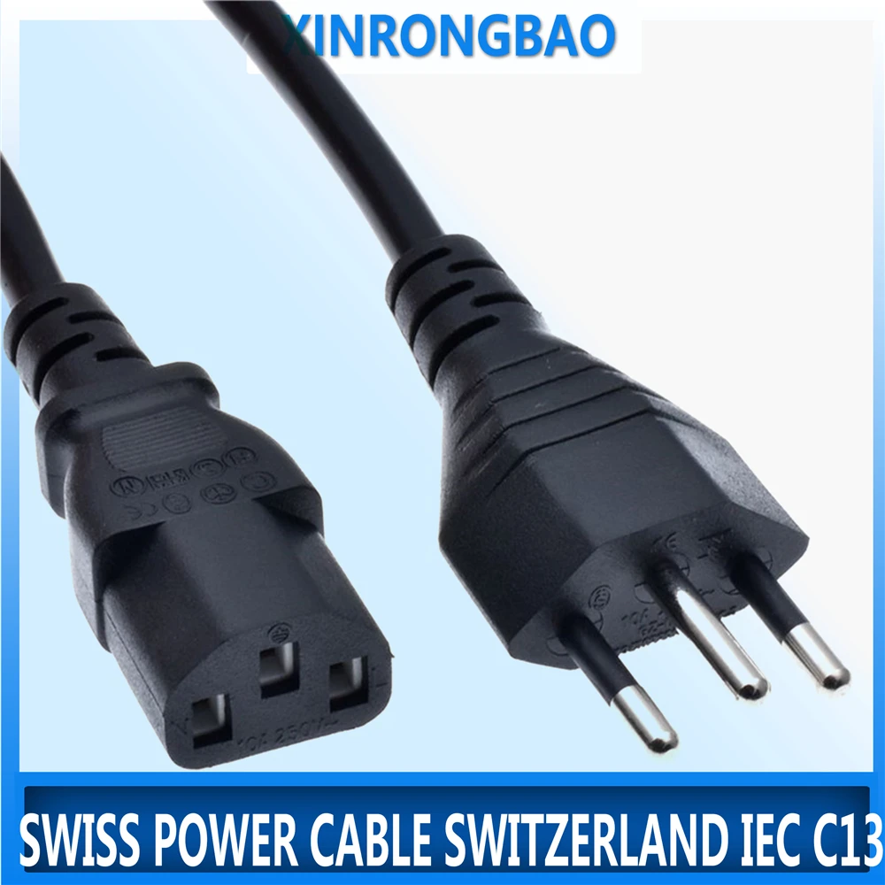 black-pure-copper-Swiss-Power-Cable-Switzerland-IEC-C13-AC-Power ...