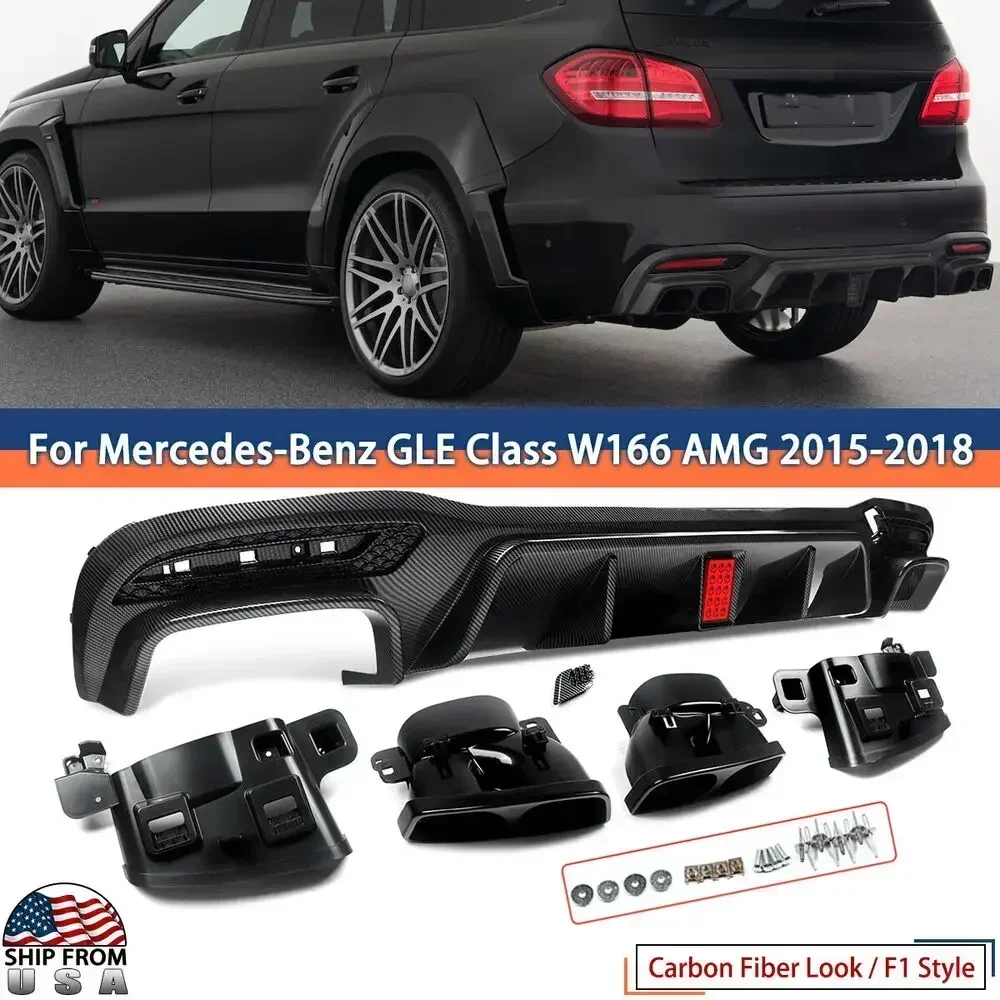 Carbon-Look-F1-Bs-Style-Rear-Diffuser-for-Benz-W166-GLE-X166-GLS-AMG ...