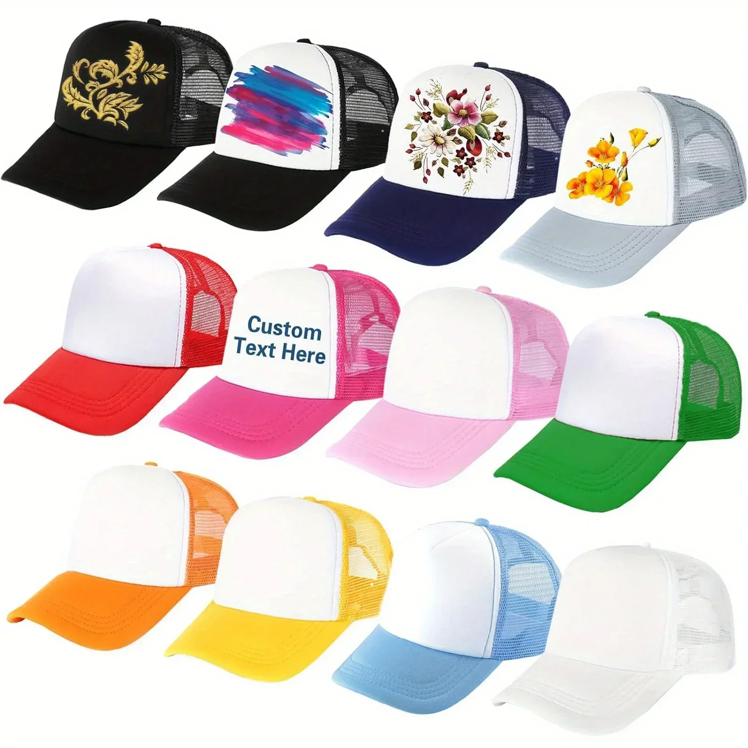 2pcs Sublimation Trucker Hats - Breathable Mesh Baseball Caps for Men ...