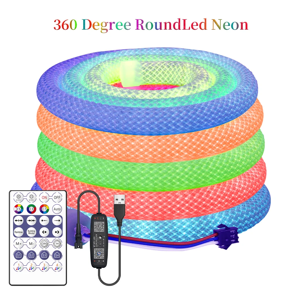 Round-Reticulate-LED-Neon-lights-Strip-50leds-m-WS2812B-individually ...