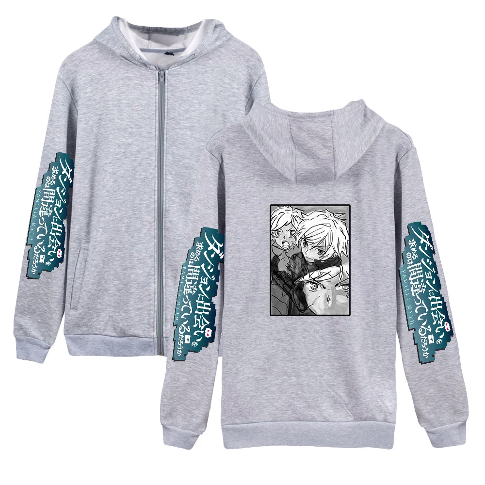 Harajuku Danmachi 2D Zipper Hoodies Sweatshirt Warm Long Sleeve popular ...