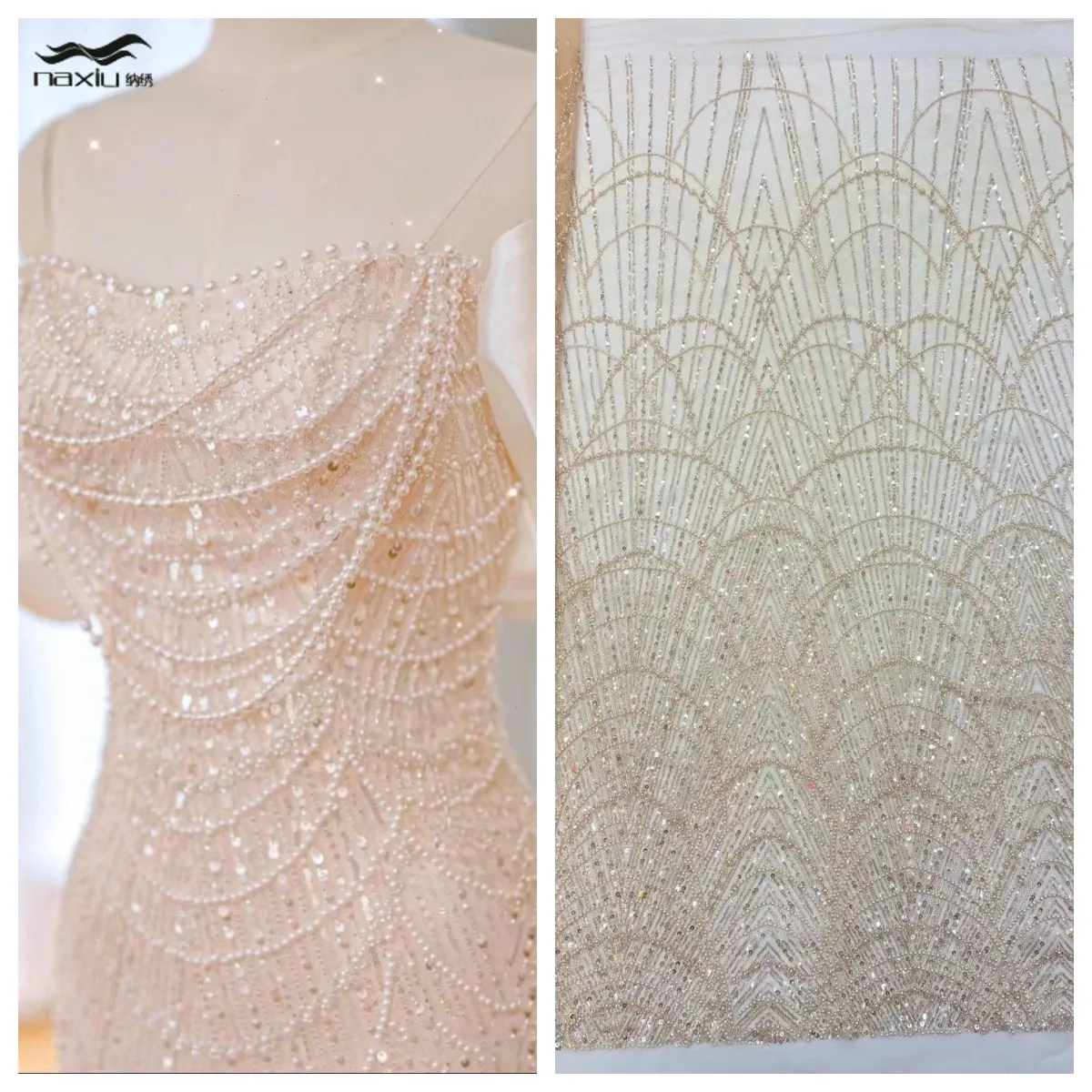 Madison-Net-tecido-de-renda-para-casamento-nupcial-franc-s-bordado-de ...