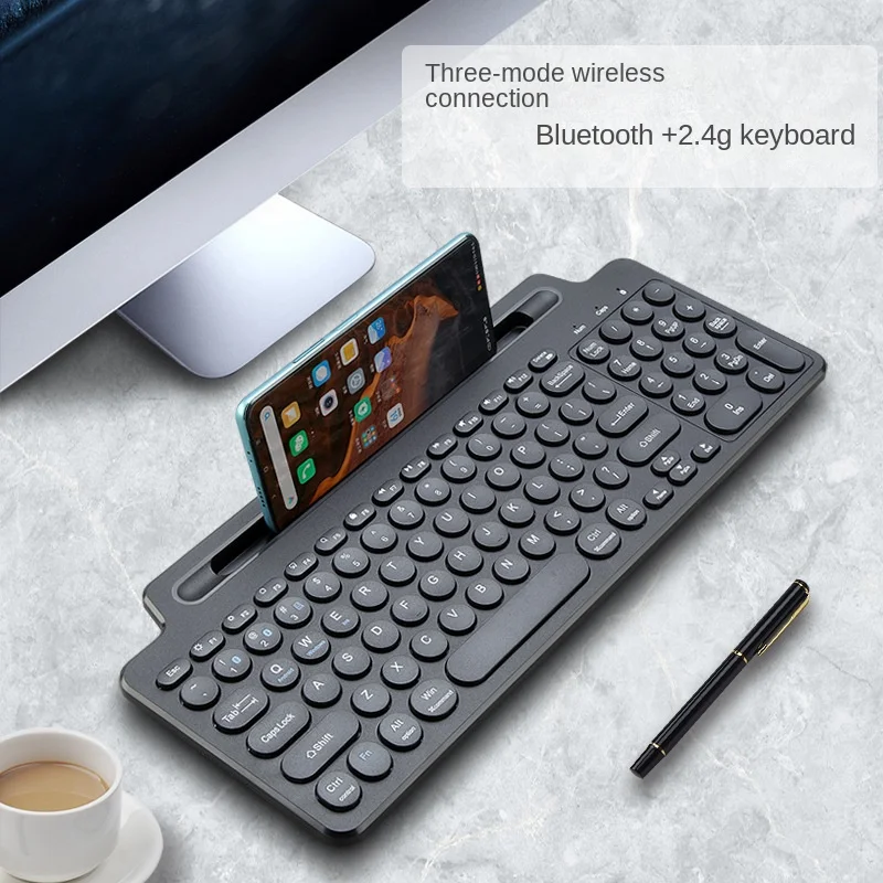 KLW-teclado inalámbrico 3 en 1, dispositivo con Bluetooth y 2,4G, con ...