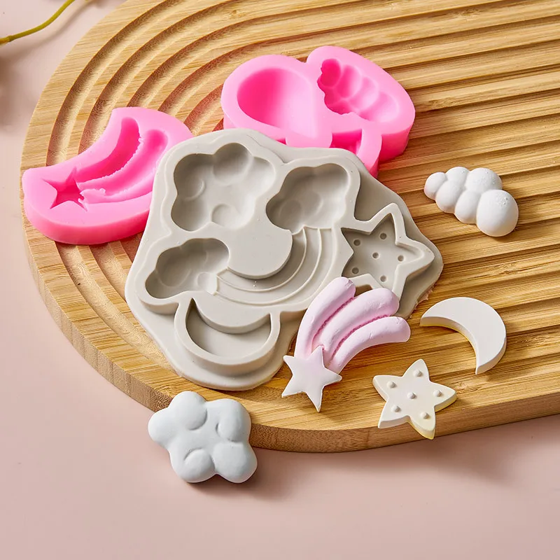 Rainbow Meteor Smiley Star Child Birthday Party Dessert Baking Mold ...