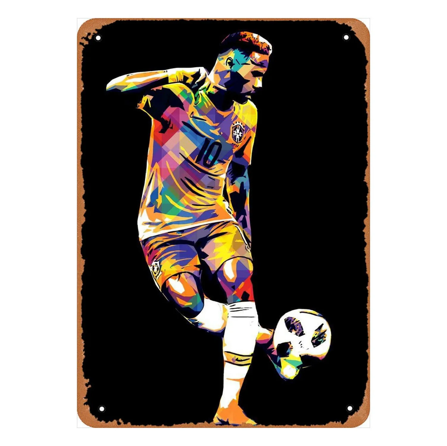 Letreros de hojalata de fútbol, decoración de pared deportiva, placa de ...