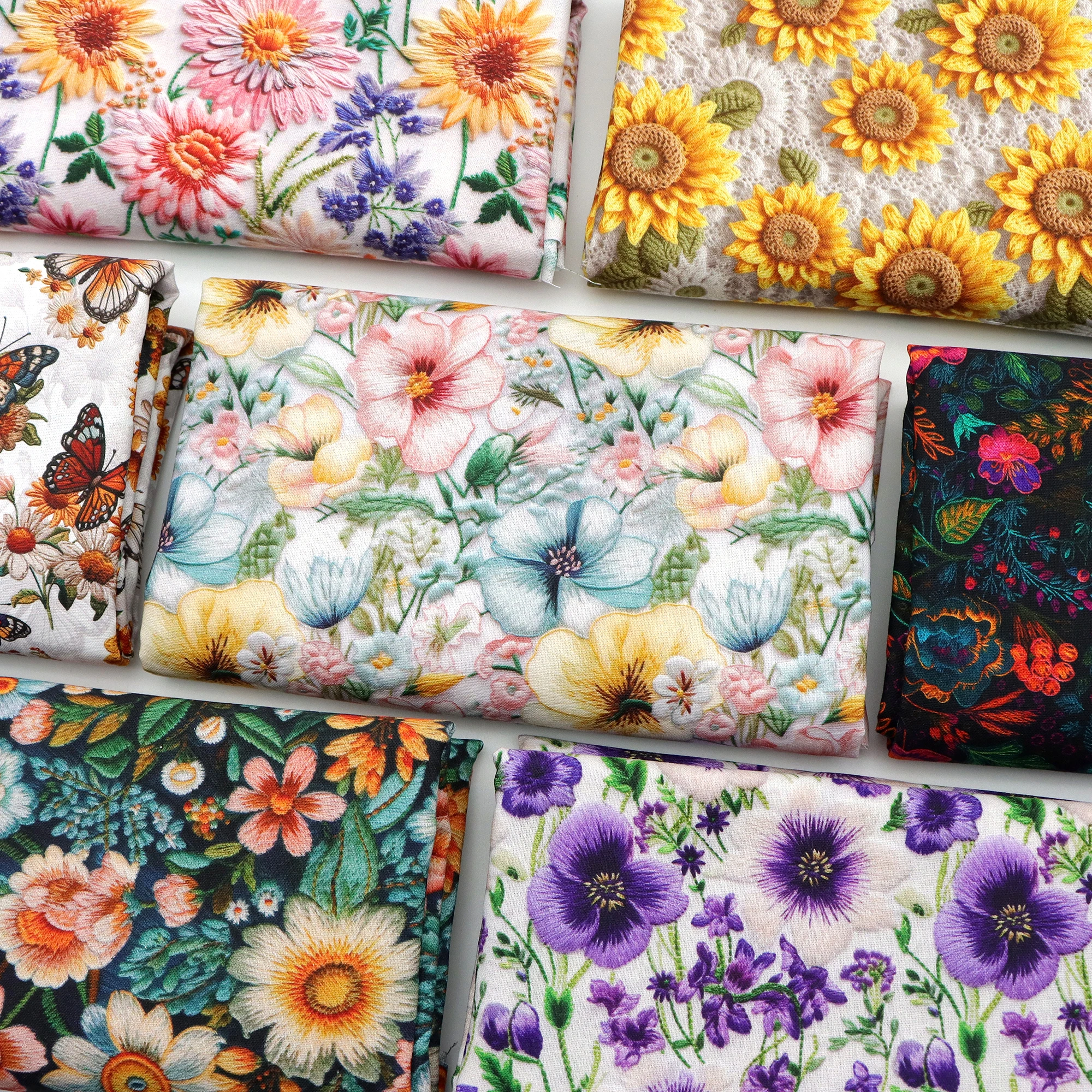 Imitation-Embroidery-Floral-Print-Pure-Cotton-Thin-Fabric-For-DIY ...