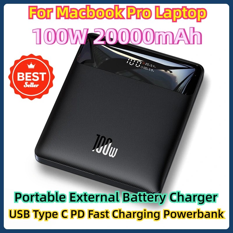 For-Macbook-Pro-Laptop-100W-Power-Bank-20000mAh-USB-Type-C-PD-Fast ...