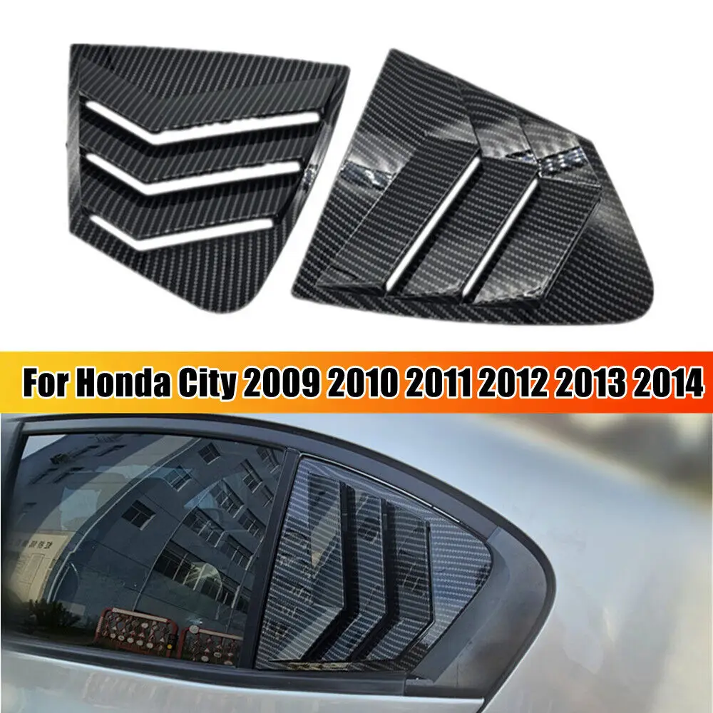 For-Honda-City-2009-2014-Car-Rear-Louver-Window-Side-Shutter-Cover-Trim ...