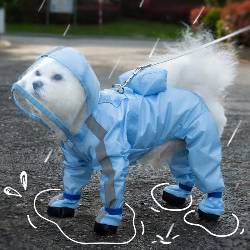 New-XS-2XL-Pet-Dog-Raincoat-Hooded-Jumpsuit-Waterproof-Dog-Jacket ...