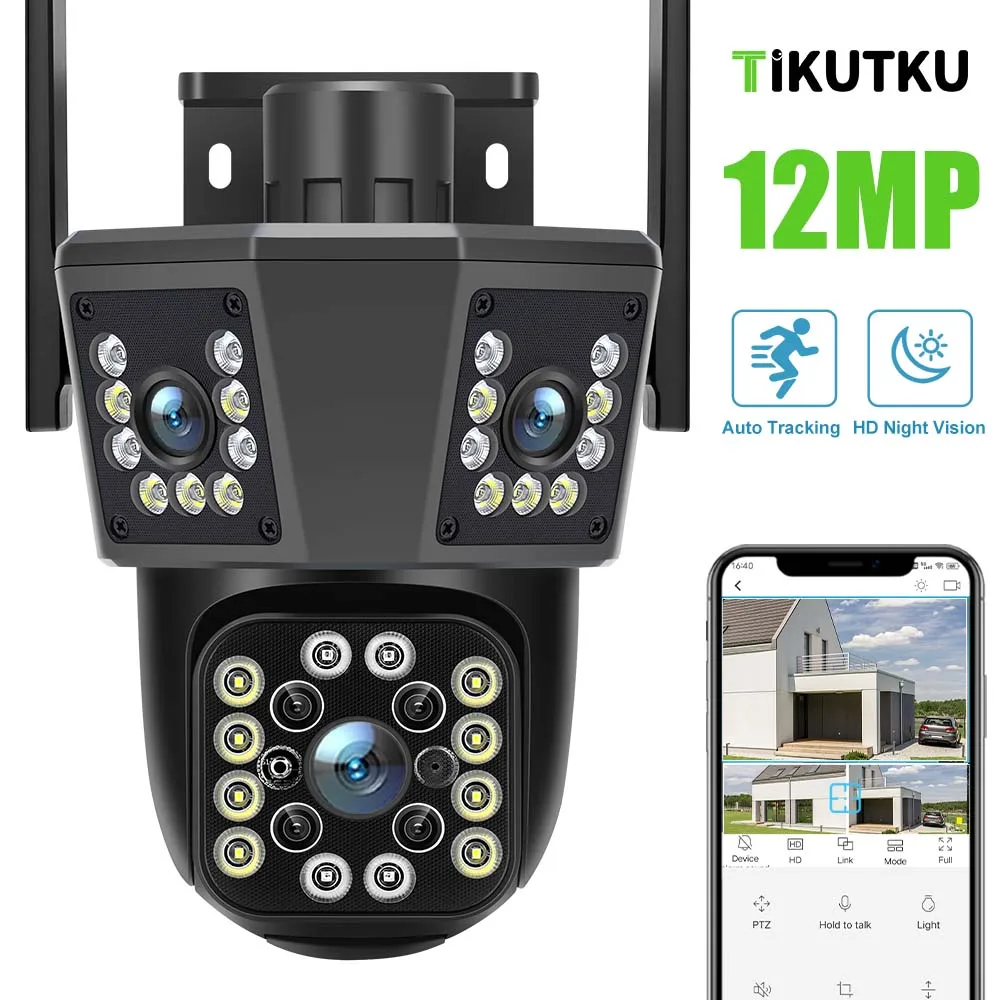 6K-12MP-Security-IP-Camera-Three-Lens-Wireless-WiFi-Outdoor-PTZ-Home ...
