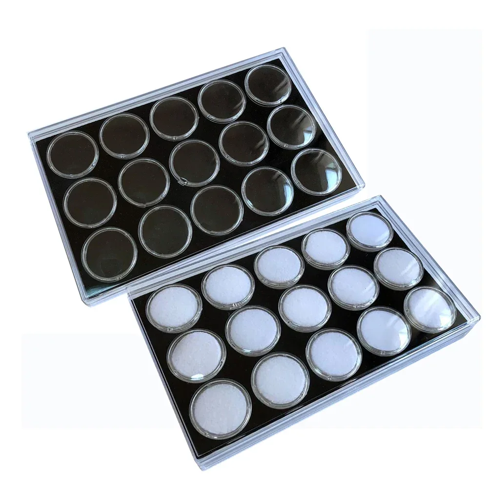 Transparent Gems Storage Box Gemstone Display Tray Charms Organizer ...