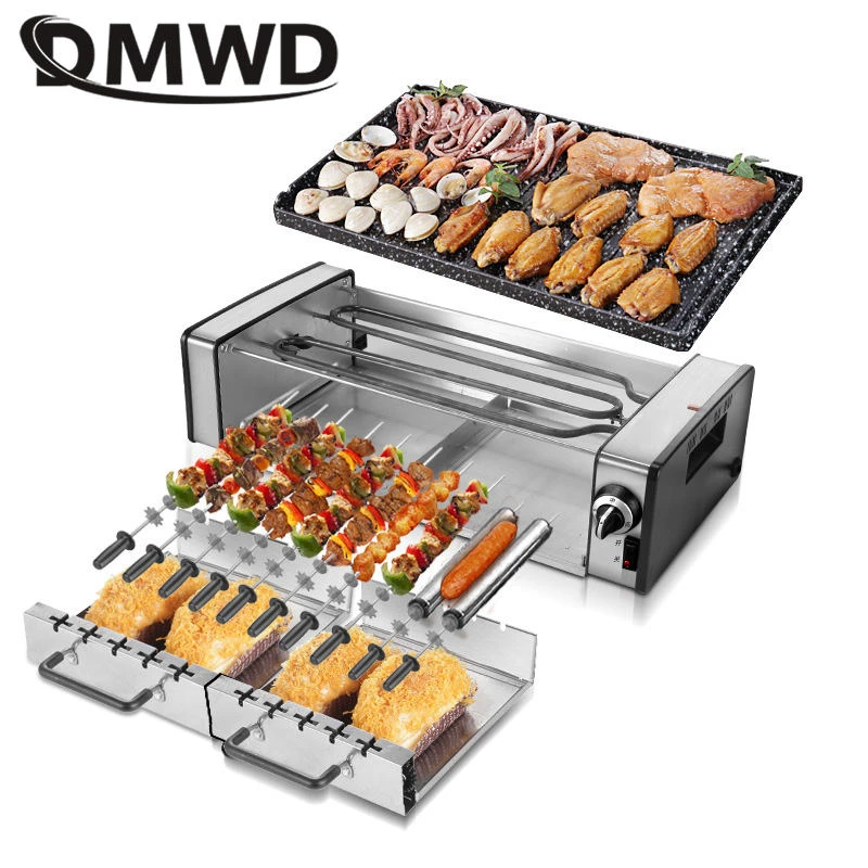 DMWD Household electric oven smoke-free non stick electric baking pan ...