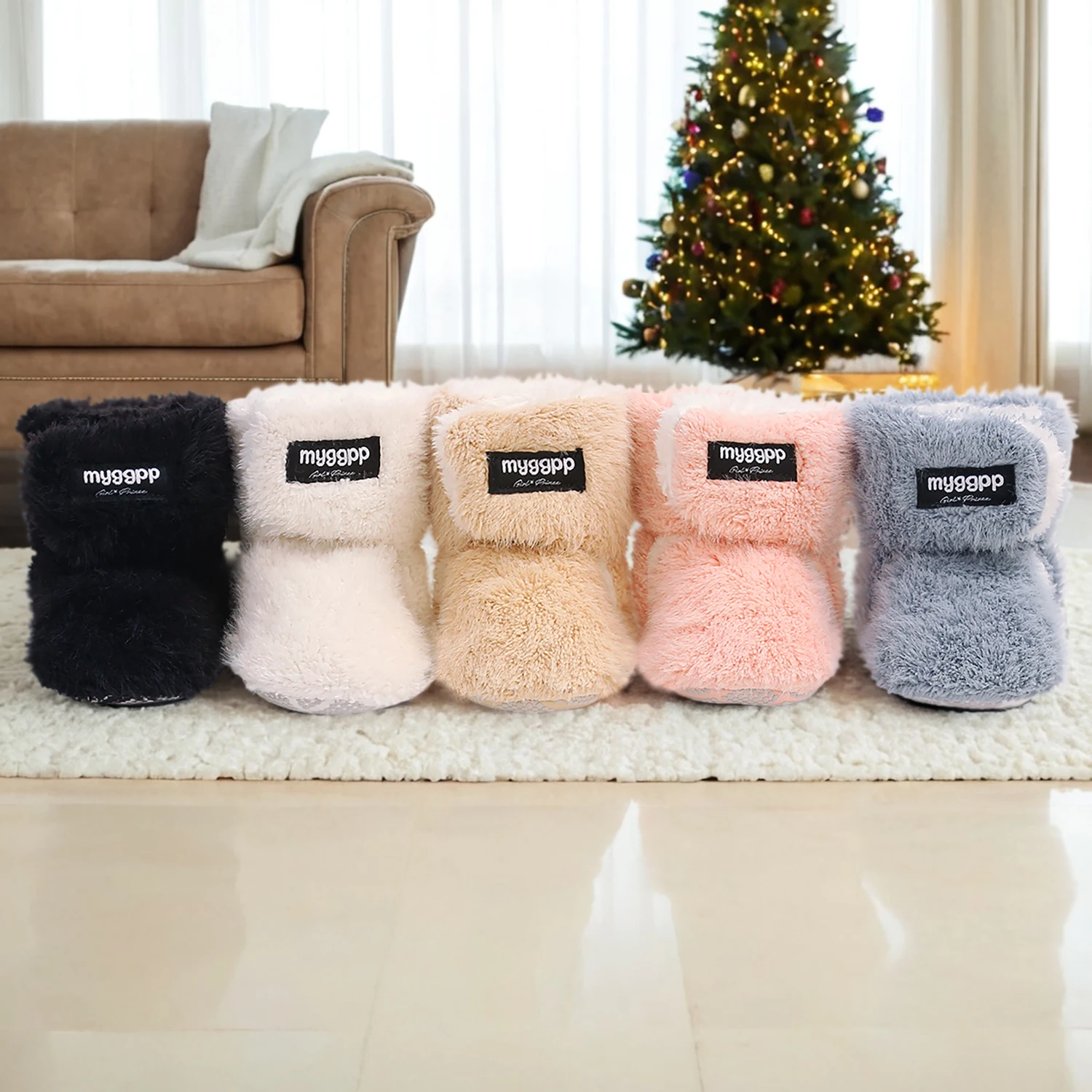 Newborn Baby Boy Girl Soft Fleece Booties Stay On Infant Slippers Socks ...