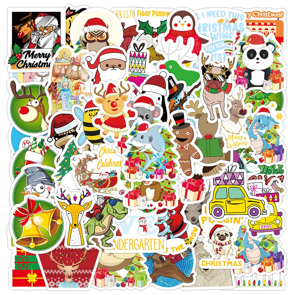 10-30-50PCS-Cartoon-Cute-Santa-Claus-Christmas-Sticker-DIY-Phone-Laptop ...