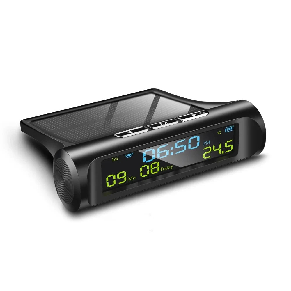 Car-USB-Solar-Charge-Smart-Digital-Clock-Calendar-Time-Temperature-LED ...