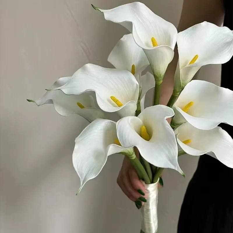 10Pcs Large Calla Lily EVA Artificial Flowers Wedding Bouquet Calla ...