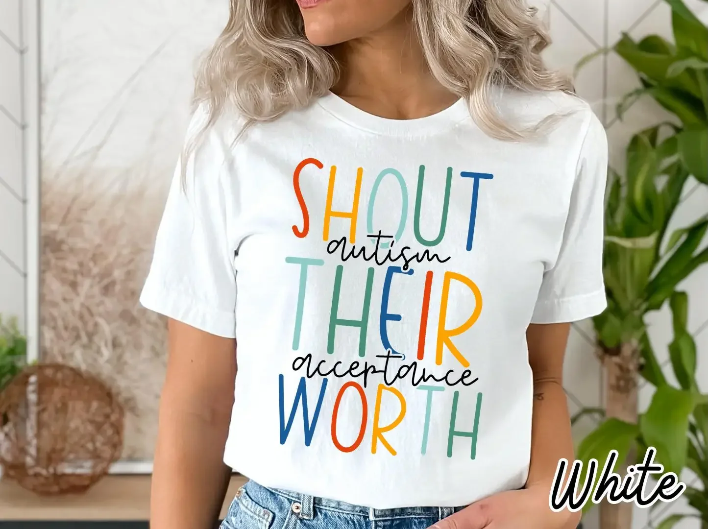 Autism Acceptance T Shirt Shout Their Worth Family Teacher - AliExpress ...