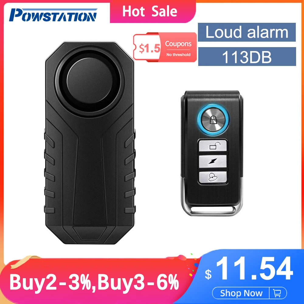 Powstation-Bicycle-Remote-Control-Alarm-Wireless-Waterproof-Electric ...