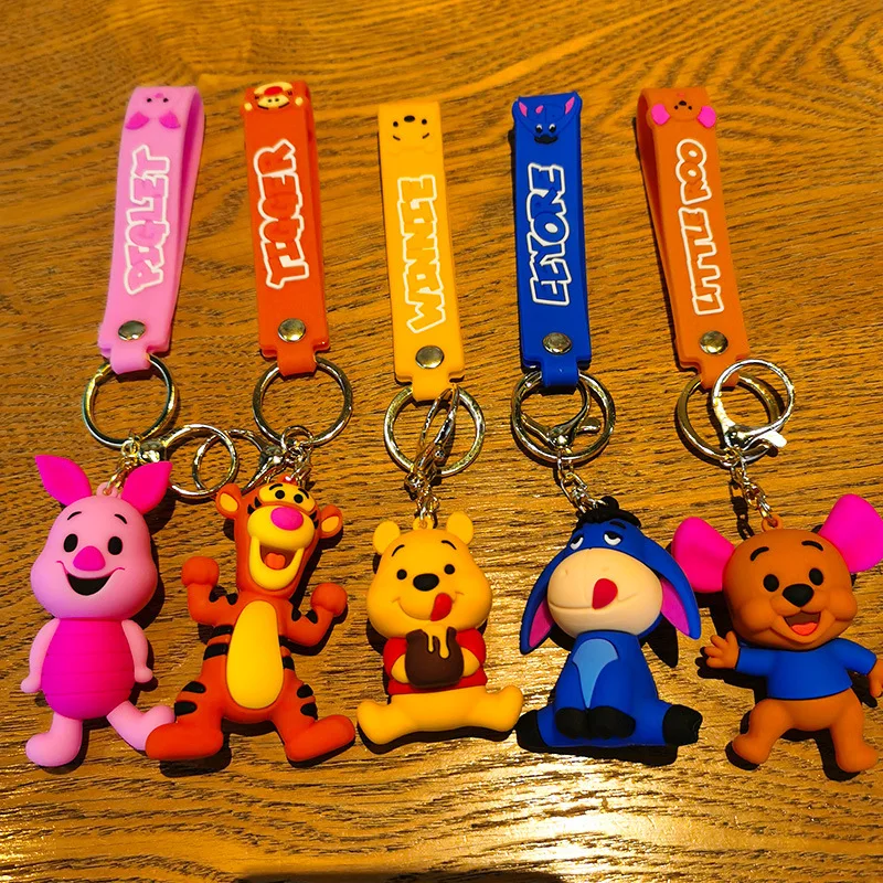 Disney Keychains Winnie the Pooh Little Roo Keyring Piglet Tigger Car ...