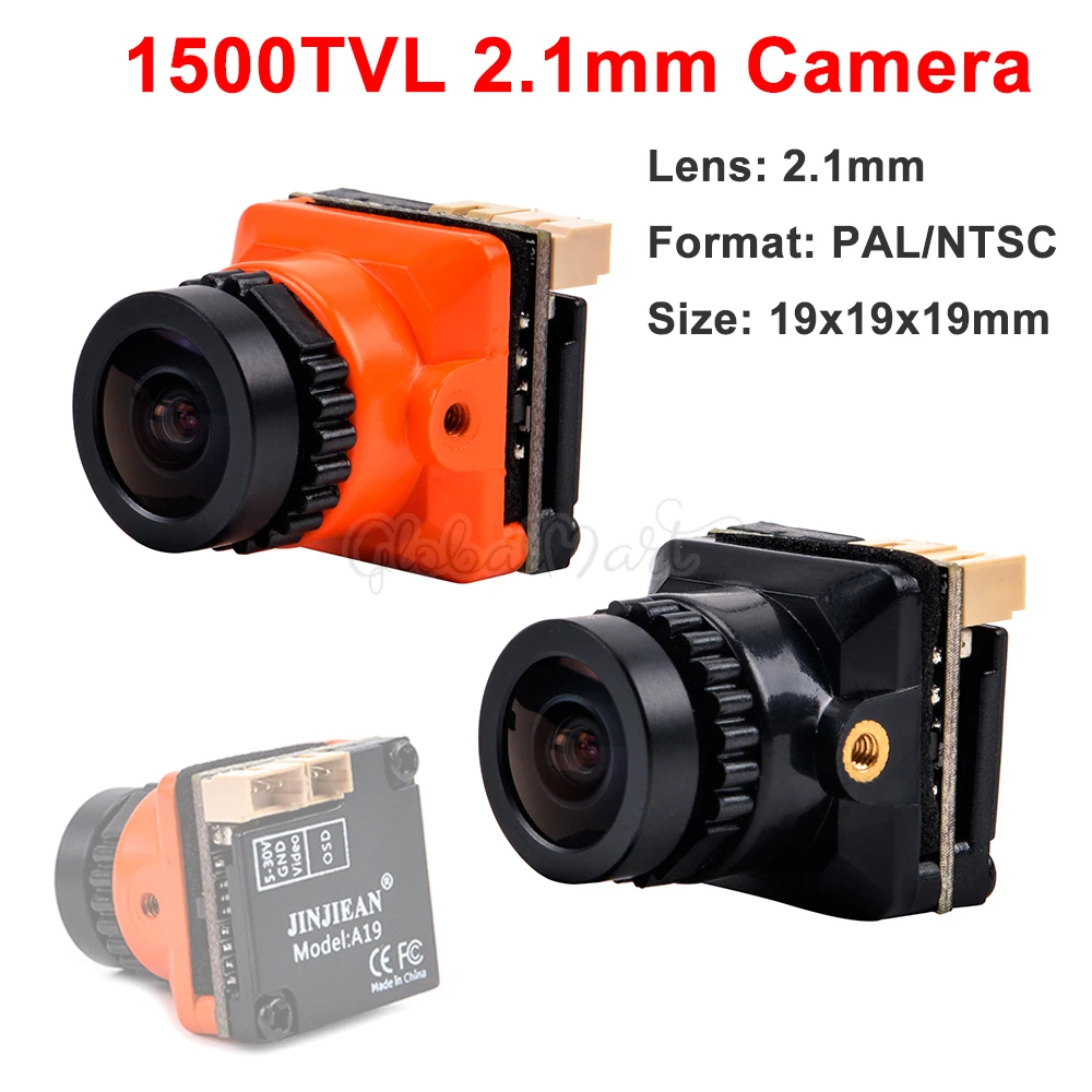 FPV 1/3 CMOS 1500TVL B19 Mini FPV Camera 2.1mm Lens PAL / NTSC With OSD ...