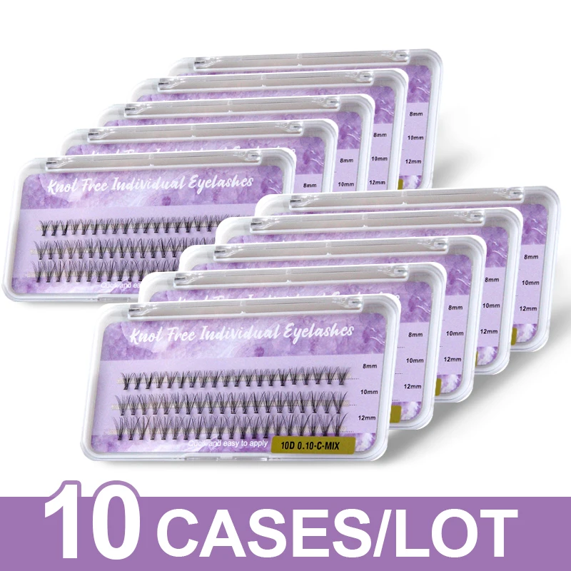 FAIRYTIS 10pcs Individual Lashes 3 Rows Clusters Eyelash Extension 10 ...