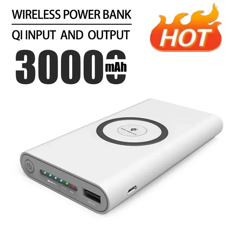 Portable-Ultra-Thin-Wireless-Charger-Power-Bank-30000mAh-2-1A-Fast ...