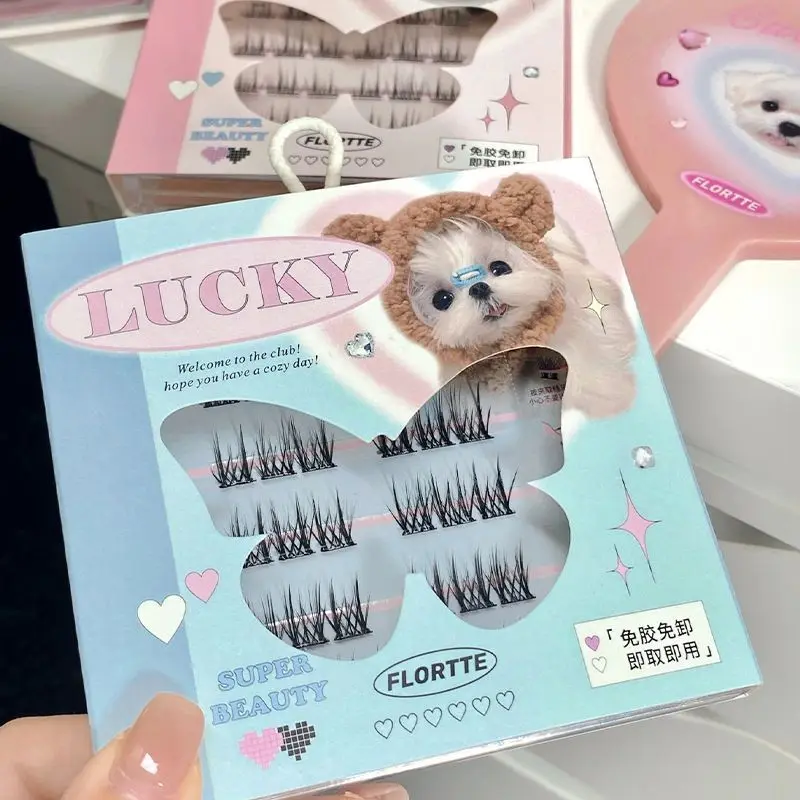 FLORTTE-Fake-Eyelashes-Individual-Cluster-Grafting-Eye-Lashes-No-Glue ...